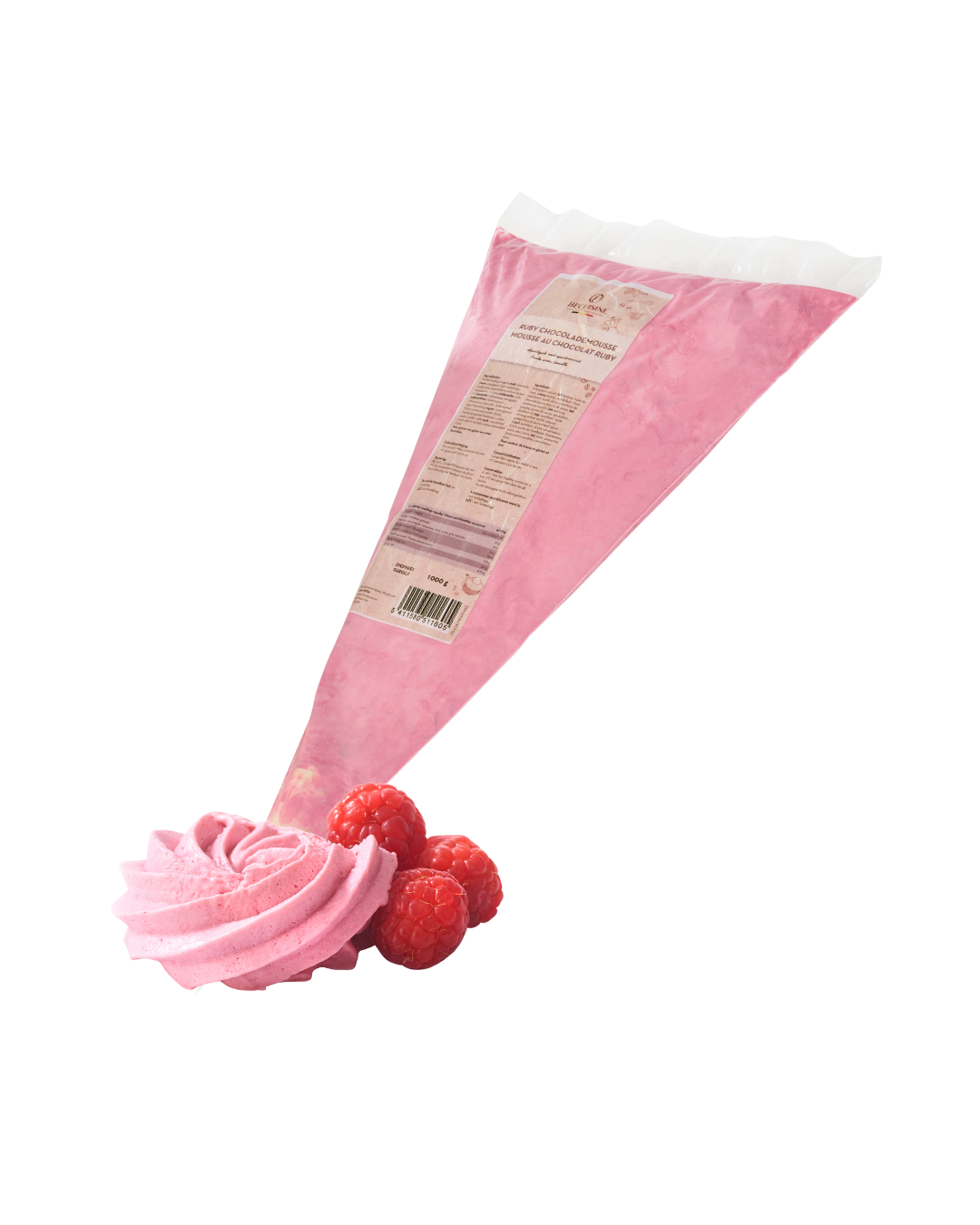 Vecuisine mousse aux fruits framboise vegan poche à douille 4x1kg